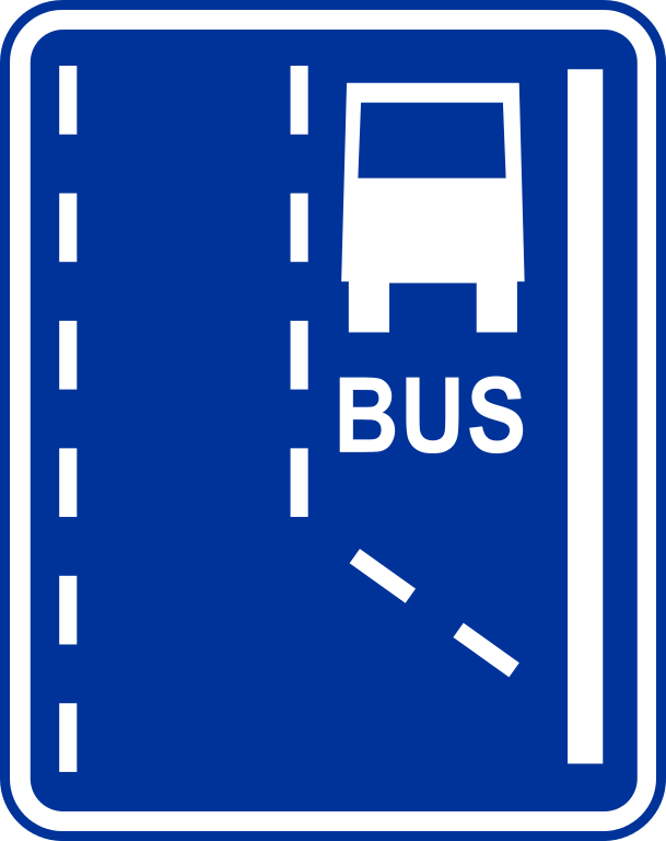 Znak D11 Początek pasa ruchu dla autobusów Drogowi.pl